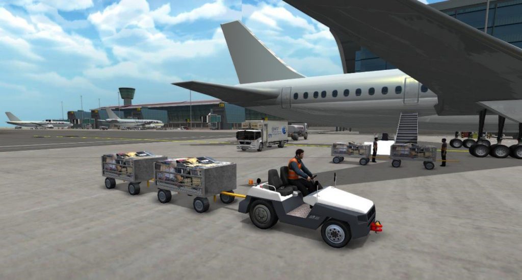 Airport Baggage Tractor Simulator for Training